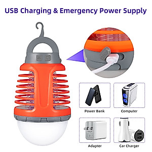 2 Pack Upgraded Bug Zapper Outdoor Cordless,Rechargeable Bug Zapper Indoor with USB Charge,Buzz Blast Pro Mosquito Killer,3 in 1 Mosquito Zapper-LED Camping Bug Zapper,Mosquito Killer,Flashlight