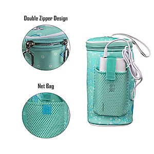 Topwon Baby Milk Bottle Warmer Bag Portable USB Breast Milk Keep Warm Bag Insulated Baby Bottle Tote Bag for Outside Walk, Shopping, Travelling