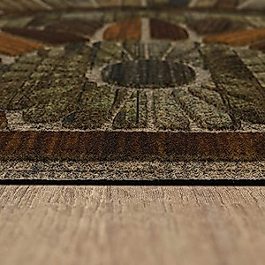 Mohawk Home Entryway Door Mat 2' x 3' All Weather Doormat Outdoor Non Slip Recycled Rubber, Boardwalk Path Chestnut