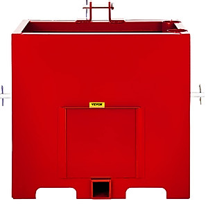 BestEquip 3 Point Ballast Box, 800lbs Capacity Hitch Ballast Box, Standard 2'' Hitch Receiver, Tractor Ballast Box with 5cu.ft Volume, Heavy Duty Steel, Fits Category 1 Tractor Attachment, Red