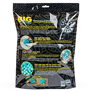 Chemical Guys MIC513 Big Noodle Chenille Microfiber Scratch Free Supersized Car Wash Mitt for Cars, Trucks, SUVs, RVs & More, Turquoise (11" x 12")