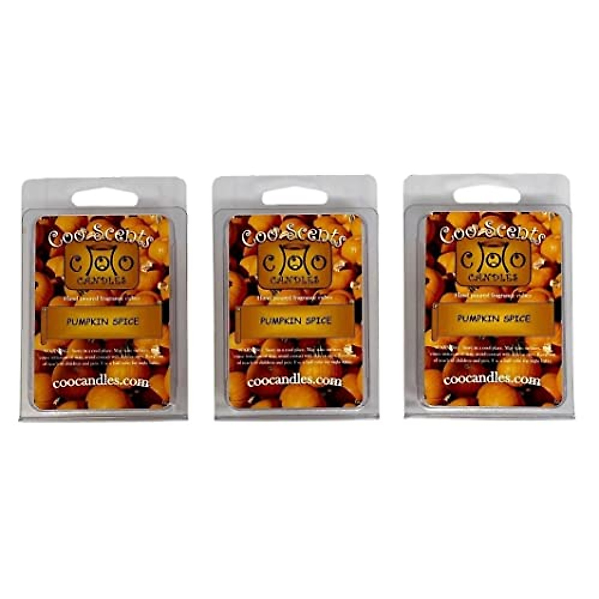 3 Pack Soy Blend Highly Scented Coo Candles Wickless Candle Bar Wax Melts - Pumpkin Spice