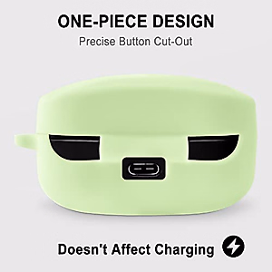 Geiomoo Silicone Case Compatible with Sony WF-1000XM4, Protective Cover with Carabiner (Luminous Green)