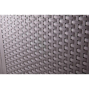 SUNVIVI OUTDOOR Outdoor Storage Box, Large Deck Box, Patio Storage Container Box, Resin Outdoor Box for Patio 120 Gallon (Brown)