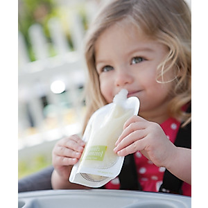 Infantino Disposable Squeeze Pouches, 4 oz. Pouches for Portable Homemade Semi-Solid Food for Babies and Toddlers, 50-Pack