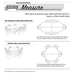 Classic Accessories Veranda Water-Resistant 94 Inch Round Patio Table & Chair Set Cover with Umbrella Hole, Outdoor Table Cover