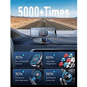 JOYROOM 2-Pack Magnetic Phone Holder for Car, [2022 Upgraded 6 Stronger N52 Magnets] Extreme Magnetism Car Phone Holder Mount for iPhone 14 13 Pro X XR, Samsung Galaxy etc