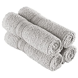 4 Pieces Ivory Lace Cream Washcloths Quick-Dry, Highly Absorbent, Soft Feel Fingertip Towels, Premium Quality Flannel Face Cloths