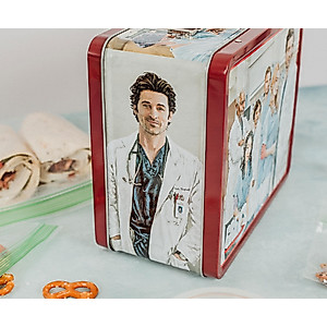 Retro Style Metal Tin Lunch Box Tote | Reusable Bag, Storage Organizer Container, Bento Box Accessories | Official TV Show Collectible | 8 x 7 x 4 Inches