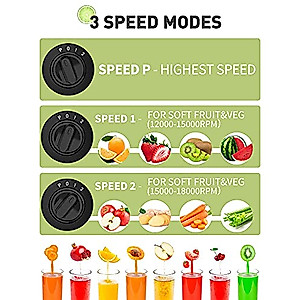 MAMA'S CHOICE Juicer Machine, 800W Juice Extractor with 3'' Big Mouth, 3 Speed Centrifugal Juicer for Whole Fruit Vegetable, Easy to Clean, Non-Slip Feet, BPA-Free