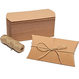 Kraft Paper Pillow Gift Box Set (50 Pack)