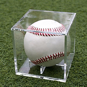 Acrylic Baseball Case for Display, UV Protected Baseball Display Cube, Autographed Baseball Clear Display Case, Baseball Display Case for Memorabilia Baseball (1PC)