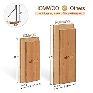 HOMWOO Floating Shelves Set of 2 Oak Solid Wall Shelf Rustic Wall Mounted Shelves for Living Room, Bedroom, Bathroom, Kitchen, Office (Natural)