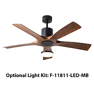 Aviator Smart Indoor and Outdoor 5-Blade Ceiling Fan 54in Matte Black Distressed Koa with Remote Control (Light Kit Sold Separately) works with Alexa, Google Assistant, Samsung Things, and iOS or Android App