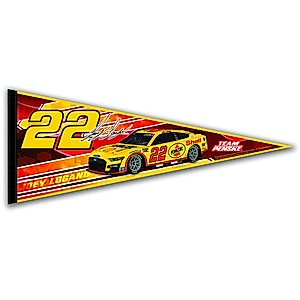 Rico Industries Joey Logano No. 22 Premium 12”x30” Felt Wall Pennant Flag – Display Your NASCAR Fandom in your Home, Garage, Office or Man Cave