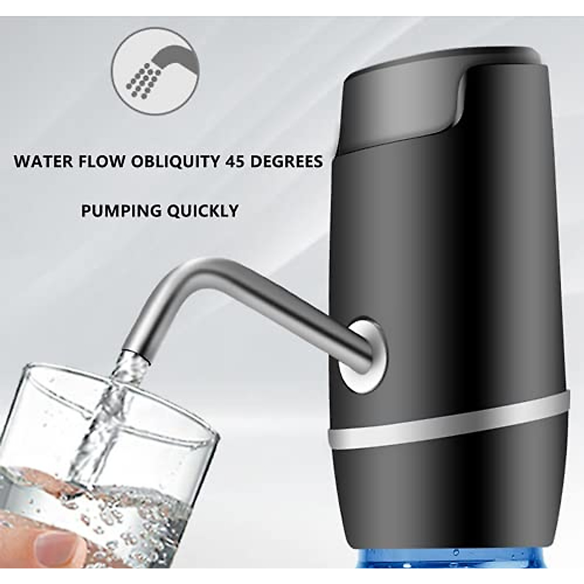 Water Bottle Pump,5 Gallon Water Dispenser,USB Charging Drinking Portable Electric Switch for Universal 3-5 Gallon Bottle for Outdoor Home Office