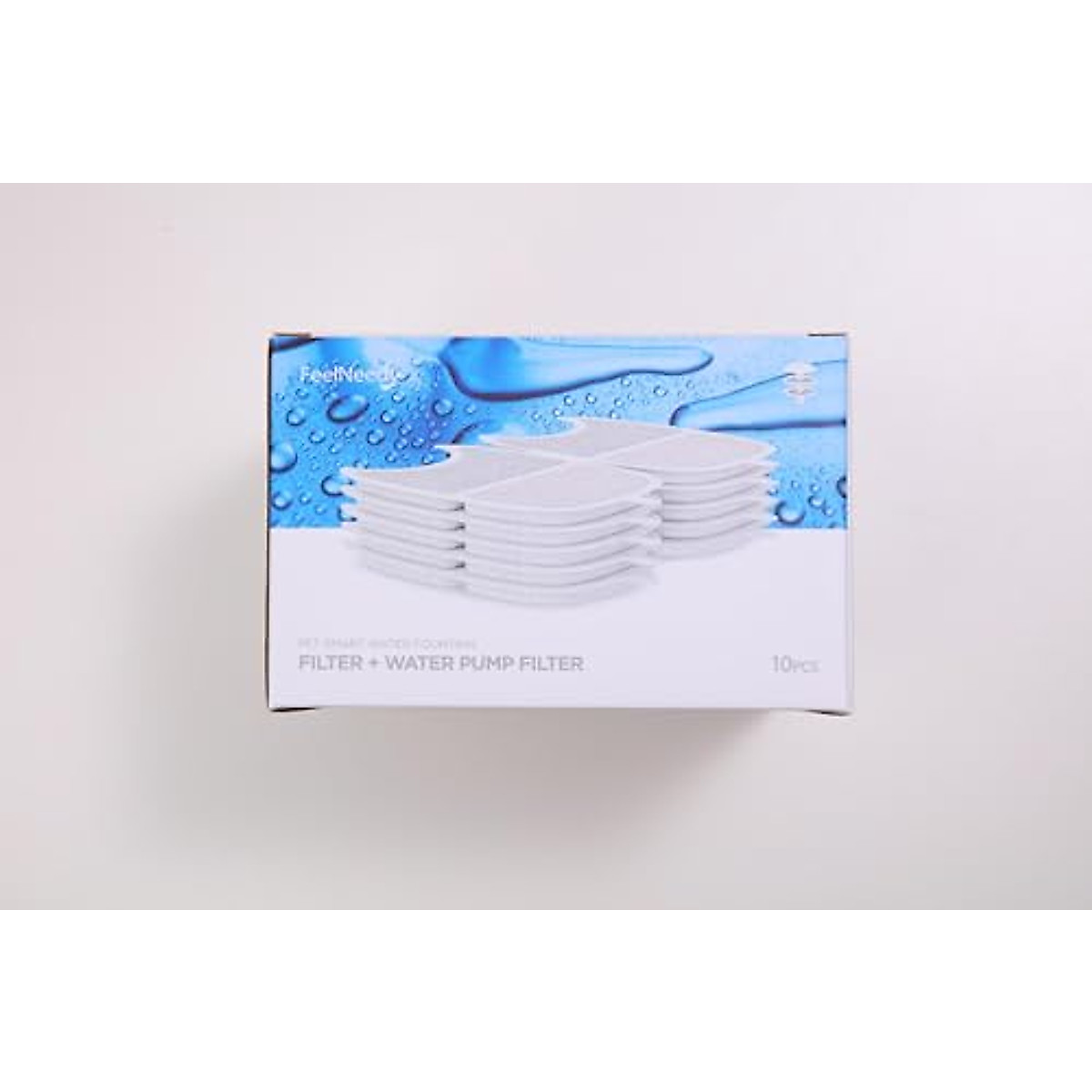 FEELNEEDY 10 Pack Pet Water Fountain Filter Replacement for 135 fl oz/4L Wilreless Cat Water Fountain (for YPD-C004S,YPD-C004P)