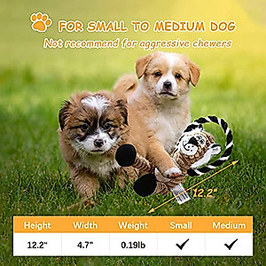 havidodo Squeaky Dog Toys, 3 Pack Puppy Toys, Durable Dog Toys for Small Medium Dogs Breed, Plush Dog Toys Bulk Set, Stuffed Dog Toys Pack with Rope, Tough Puppy Chew Toys for Teething