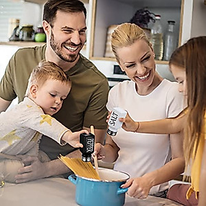Salt and Pepper Shakers Set -DWTS DANWEITESI Cute Salt Shakers - Vintage Glass Black and White Shaker Set with Stainless Steel Lid - For Black and White Kitchen