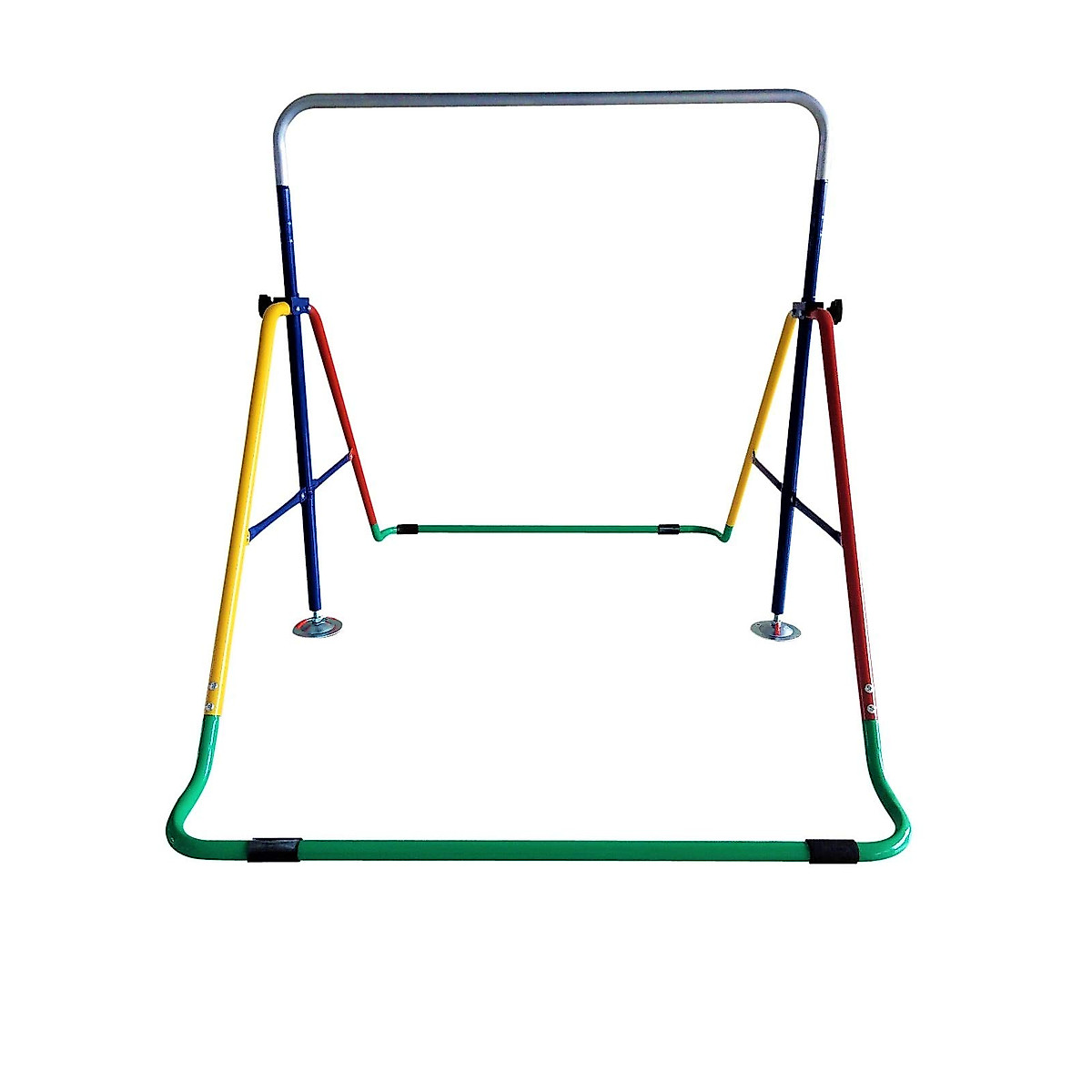 Kids Jungle Gymnastics Expandable Junior 4 in 1 Training Monkey Horizontal Bars Climbing Tower Child playset Training Pull Up Gym with Swing, Trapeze Ring and Basketball Stand with 3 Balls Set.