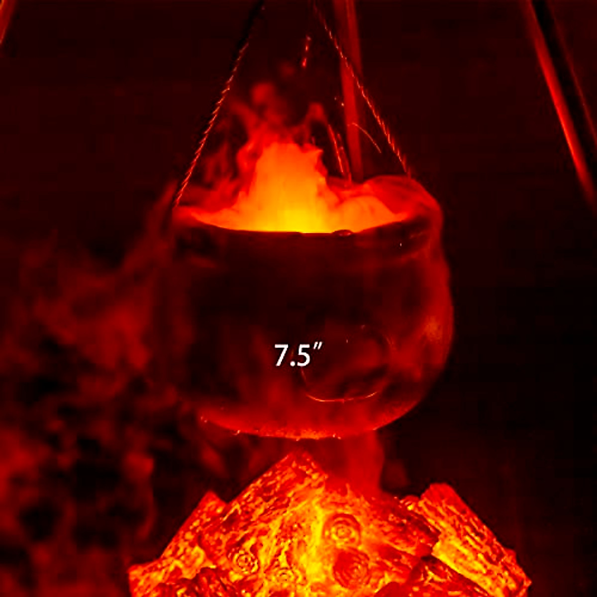 GLOCAMPING 7.5” Black Plastic Candy Cauldron Kettle, Plant Pot, Candy Holder, Halloween Party Favor Decoration