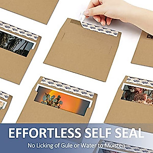 ValBox 200 Qty A7 Invitation Envelopes 5 x 7, 120GSM Brown Kraft Paper Envelopes for 5x7 Cards, Self Seal, Weddings, Invitations, Baby Shower, Stationery, Office, 5.25 x 7.25 Inches