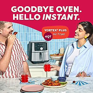 Instant Vortex Plus 6-in-1, 4QT Air Fryer Oven, From the Makers of Instant Pot with Customizable Smart Cooking Programs, Nonstick and Dishwasher-Safe Basket, App With Over 100 Recipes, Stainless Steel