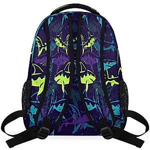 Sharks Blue Travel Laptop Backpack for men women Water Resistant College School Bookbag Lightweight Casual Daypacks Travel Essentials