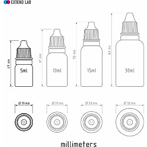 EXTEND LAB 20 PCS 5ml Plastic Dropper Bottle - Squeezable Eye Dropper Bottles - Refillable Mini Dropper Bottles with Srew Cap - Ideal for Essence, Oil