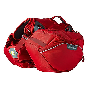 Ruffwear, Palisades Dog Pack, Multi-Day Hiking Backpack with Hydration Bladders, Red Currant, Medium