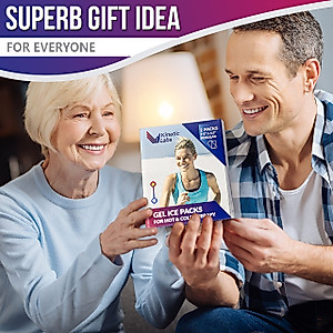 Ice Packs for Injuries Reusable (2 Pack) – Kinetic Labs Gel Ice Packs Reusable 9.5" x 4.5" - HSA FSA Eligible Gel Cold Packs for Injuries - Flexible Soft Ice Packs for Knee Shoulder Back (Regular)