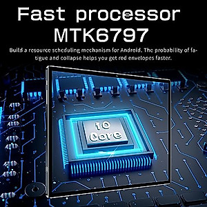 DAUZ FHD Tablet, 10.1 Inch Tablet 100-240V 5G WiFi 4G Network Supports Fast Charging 8GB RAM 256GB ROM for Android 12 for Reading (US Plug)