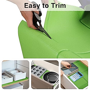 PABUSIOR Shelf Liner Non-Slip, 0.2in Thick, Strong Grip, 24 x 68 Inch, Easy to Cut Tools Drawer Liners for Under Sink, Cabinet, Green