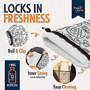 THINK4EARTH® - 2 Packs Bread Bags, Bread Bags for Homemade Bread Loaf, Freezer Bread Storage Bag, Bread Container, Reusable Food Storage Bag, Large Bread Bags for Homemade Bread with Double Lining.