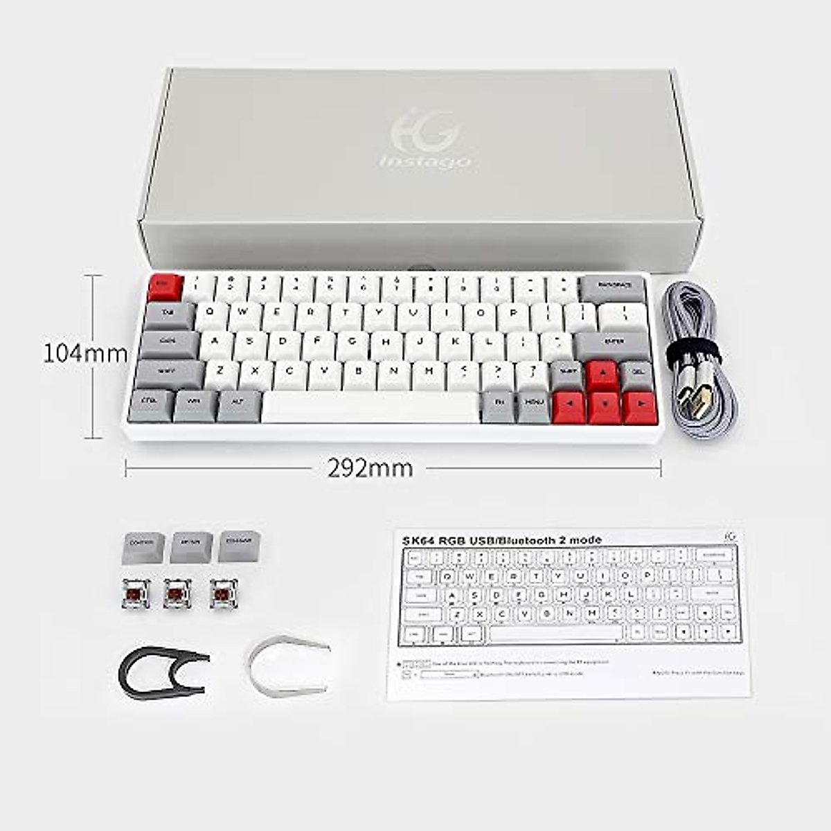 60% Mechanical Keyboard, RGB LED Backlit, Gateron Optical Switch, Macros, Waterproof, Ergonomic USB Wired Gaming Keyboard for PC/Mac Gamer(PBT Caps)