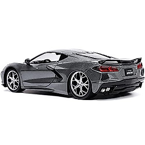 2020 Chevy Corvette Stingray C8 Dark Gray Metallic Hyper-Spec Series 1/24 Diecast Model Car by Jada 32716