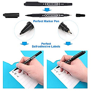 Glarks 46Pcs White Round Clothing Size Closet Rack Dividers Hangers and Rectangular Clothing Rack Size Dividers with 12Pcs White Labels and 5 Marker Pens Used for Home Closet Cloth Store