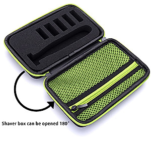 INVODA Hard Case Applicable to Microtouch SOLO Body Trimmer Men Hybrid Electric Shaver Case EVA Waterproof Travel Protective Box One Blade Shaver Carrying Case (Green)
