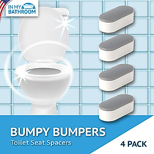 In My Bathroom | Bumpy Bumpers Toilet Seat Spacers (Sanitary Toilet, Strong Adhesive, Universal Fit, 4 Pack)