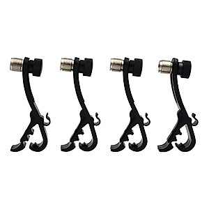 Boseen Shockproof Drum Rim Microphone Clip for Microphone Clamps Holder with Groove Gear(Pack of 4)
