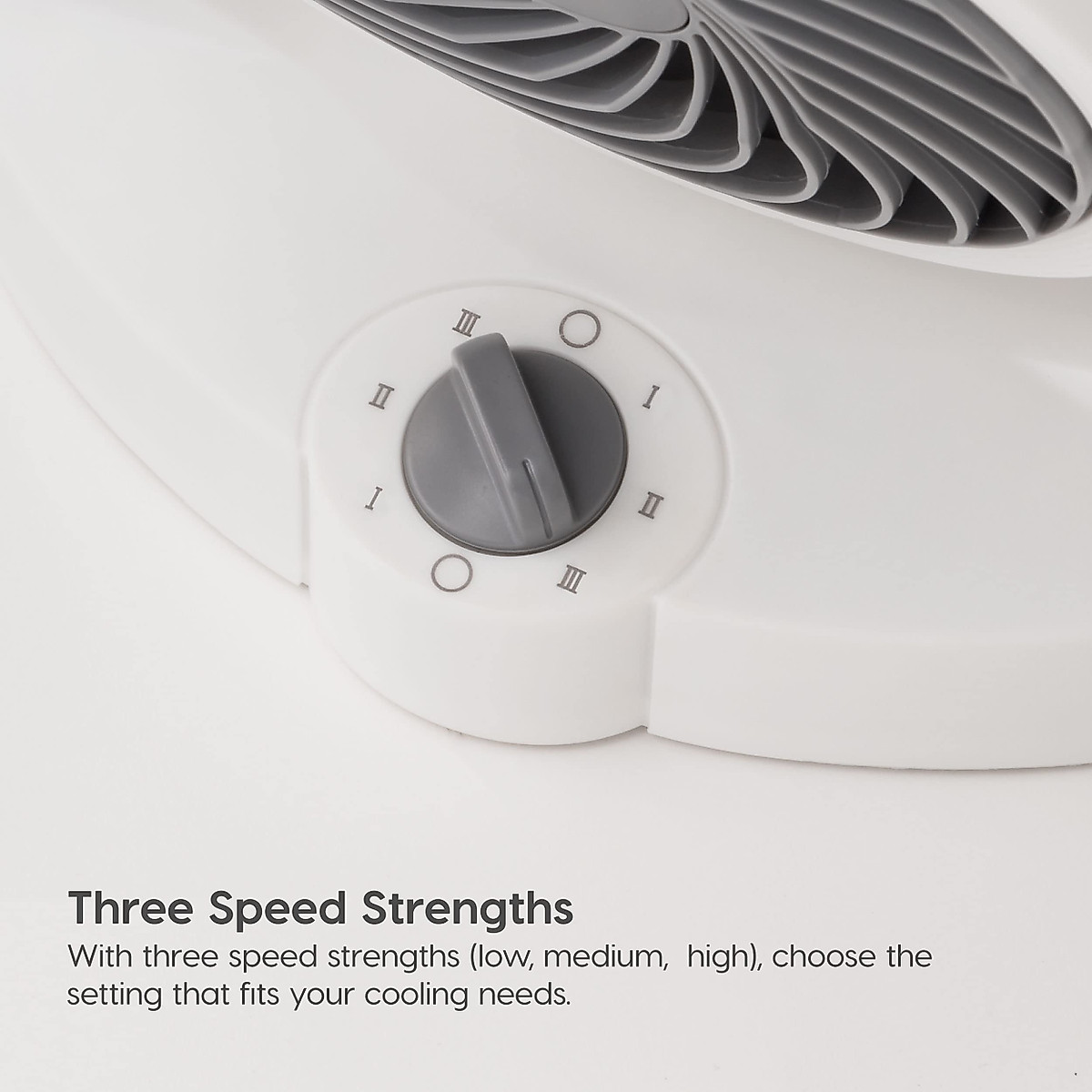 IRIS USA WOOZOO Air Circulator Fan, Vortex Fan, Desk Fan, Portable Fan, 3 Speed Settings, 6 Tilting Head Settings, 74ft Max Air Distance, Large, White