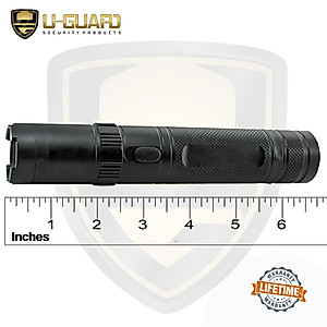 Self-Defense Weapon Kit Aluminum Stun Flashlight Pepper Spray Combo Tactical Stun Gun with Pocket Pepper Spray Less Lethal Personal Protection Devices Stun Flashlight Premium Flashlight (Black)