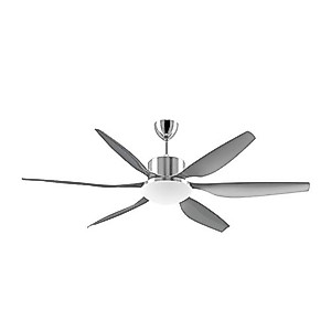 reiga 66" Modern Sleek Ceiling Fan with Dimming Light and APP Remote Control, 6 Matt Sliver Blades Reversible DC Motor for Kitchen, Bedroom, Patio