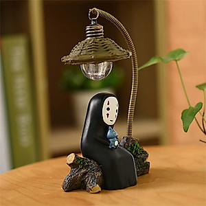 Anime No Face Man Figures, Cute Cartoon Anime Night Light Lamp Action Figure Toys for Children Kid Home House Decor Christmas Gift (No Face Man)