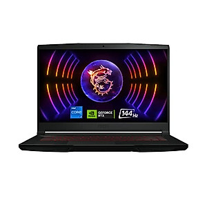 MSI Thin GF63 15.6" 144Hz Gaming Laptop: Intel Core i7-12650H, NVIDIA GeForce RTX 4050, 16GB DDR4, 512GB NVMe SSD, Type-C, Cooler Boost 5, Win11 Home: Black 12VE-066US
