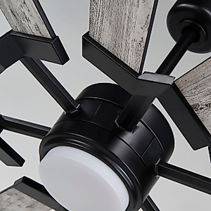 72 Inch 12 Blades Indoor Ceiling Fan with Light and Remote, Reversible DC Silent Motor, 110V ETL Listed for Living Room, Dining Room, Bedroom, Basement, Kitchen, Black