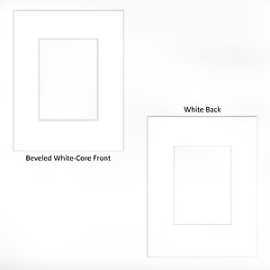 Frame Amo 8x10 White Mat for Picture Frame, Bevel Cut 3.5x5.5 Opening for 4x6 Photo, White Core, 10-Pack