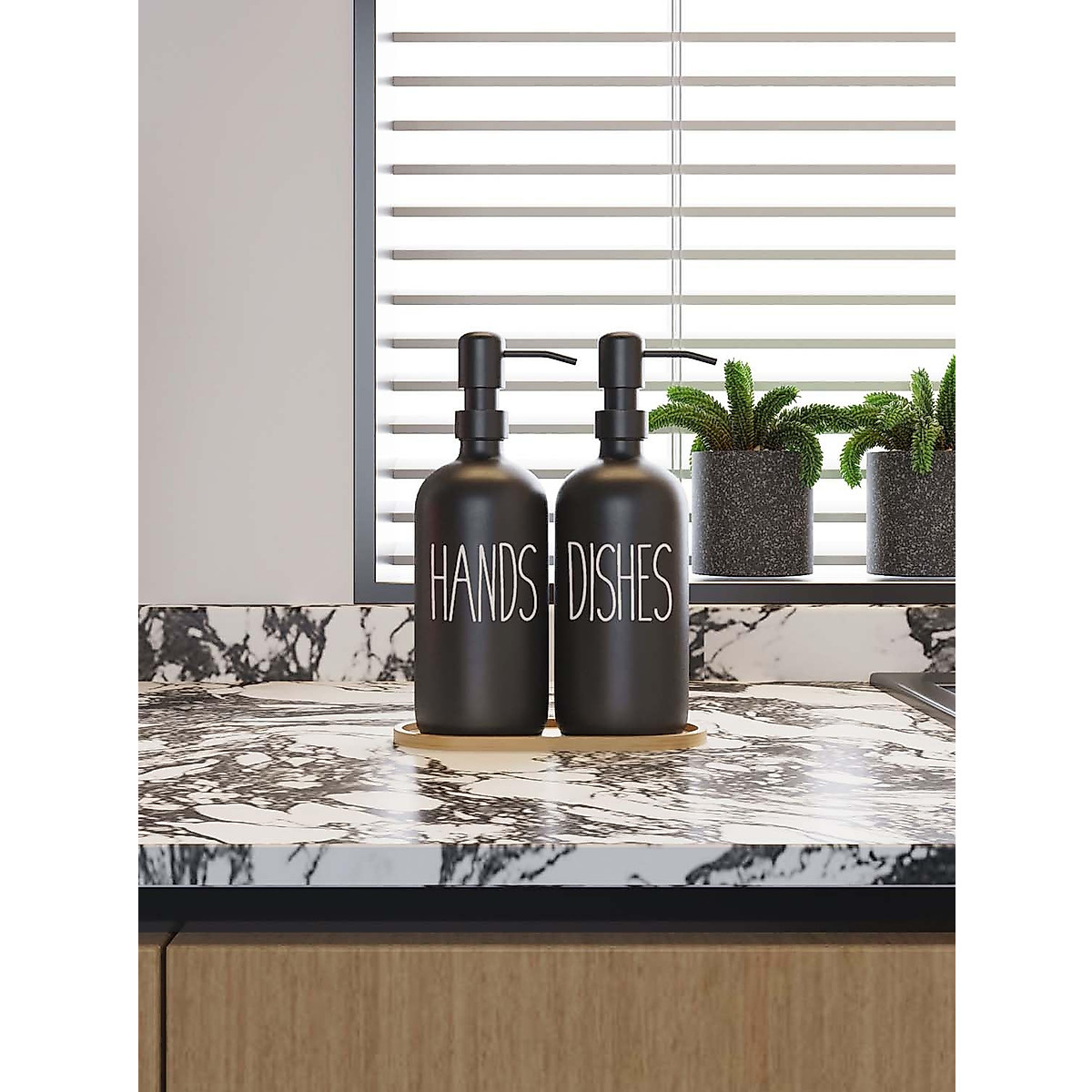 Soap Dispenser,Dish Soap Dispenser for Kitchen Sink,Glass Hand Soap Dispenser,Modern Farmhouse Decor Dish Soap Pump for Kitchen Sink, Bathroom Decor…