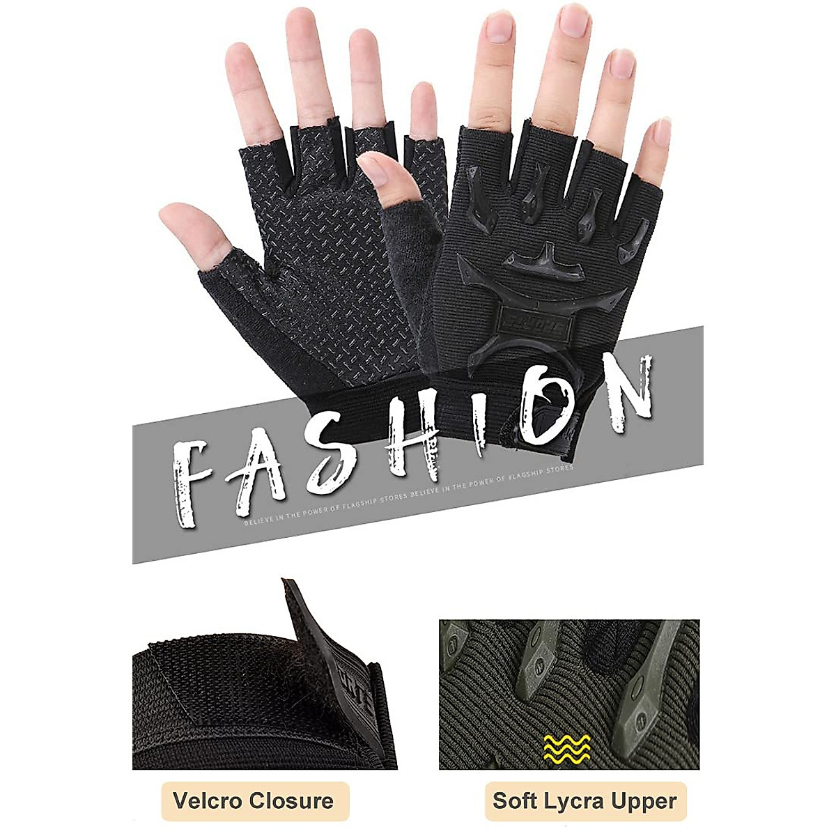 Kids Road Bike Gloves Half Finger MTB Cycling Gloves Roller Skating Mitten Breathable Anti Slip Shock Absorbing Workout Gloves Short Sports Gloves Fingerless Riding Fishing Golf Gloves for Boys Girls