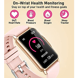 Smart Watch Fitness Tracker with Heart Rate Blood Oxygen Blood Pressure Sleep Monitor 100 Sports Modes Step Calorie Counter Activity Health Trackers IP68 Waterproof for Android Phones iPhone Women Men